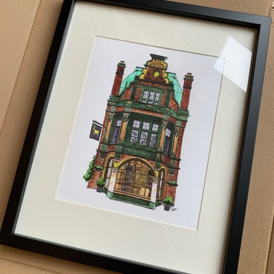 Loose Ink & Watercolour House Illustration Travel Print - Etsy