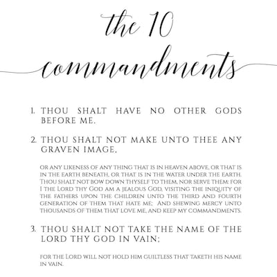 The Ten Commandments Exodus 20:2-17 Bible Verse Wall Art, Printable ...