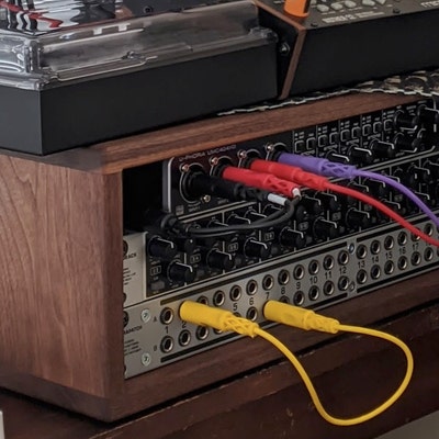 2U Rack WHITE Color Desktop Rack Walnut Wood Metal Studio Rack ...