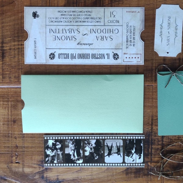Digital Tri Fold Movie Wedding Invitation, Personalized Cinema Theatre ...