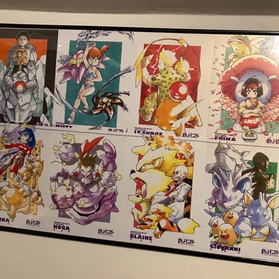 Pokémon R/B/Y Gym Leaders and Red/blue Set of 10 A4 Sized Posters - Etsy