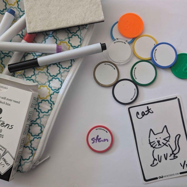 Dry Erase Cards/tokens 10-pack double-sided, Erasable, Reusable Tokens ...