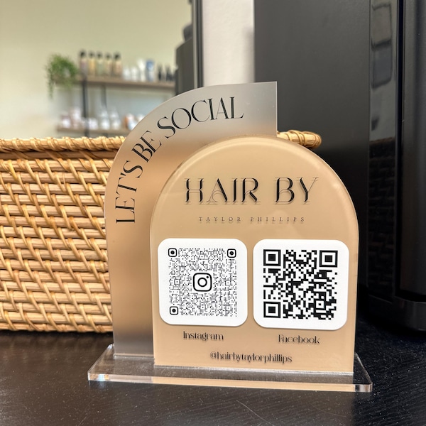 Double Arch QR Code Acrylic Display Sign - Social Media, Menu ...