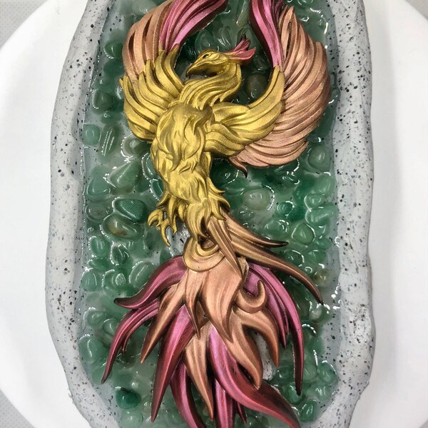 Emlems Large Phoenix Silicone Mould Food Safe for Cake Toppers, Resin ...