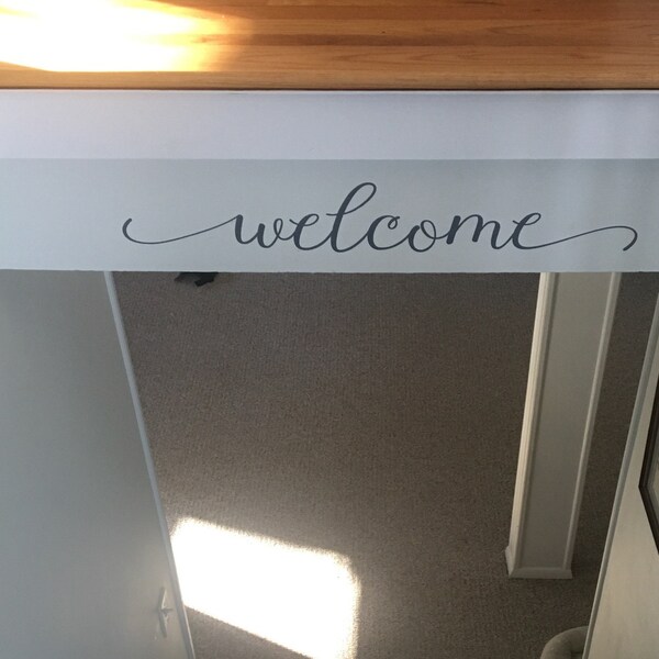 Welcome Door Vinyl Wall Decal Fancy Front Door Sticker for Home ...