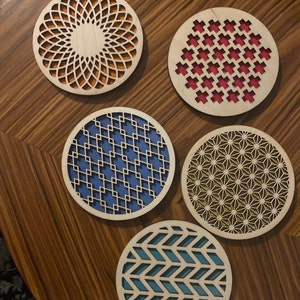 8 Geometric Coasters Box SetGeometricNew Home GiftUnique | Etsy