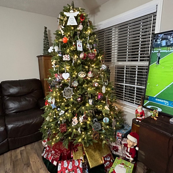 13.5 Plug-in Lighted Glitter Star Tree Topper Christmas Holiday Tree ...