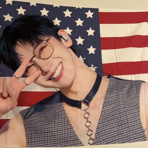 Seventeen The8 Cute Pink America Flag, Svt Members Kpop Flag, Seventeen ...