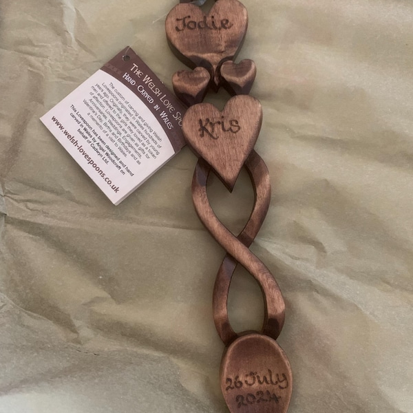 Two Hearts in One Love Spoon - Free Engraving of Names & Date on Hand ...
