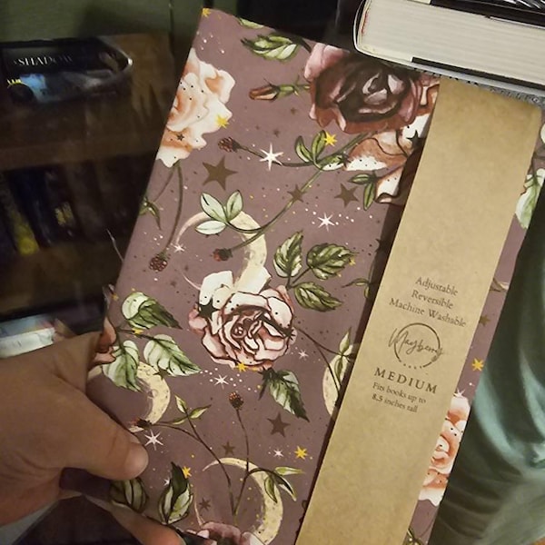 Reversible Book Cover Adjustable Bible Pouch Reusable Fabric Dust ...