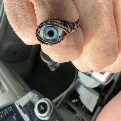 AWAKENING EYE RING// Glass Eye Ring// Eye Jewelry// Evil Eye Ring ...