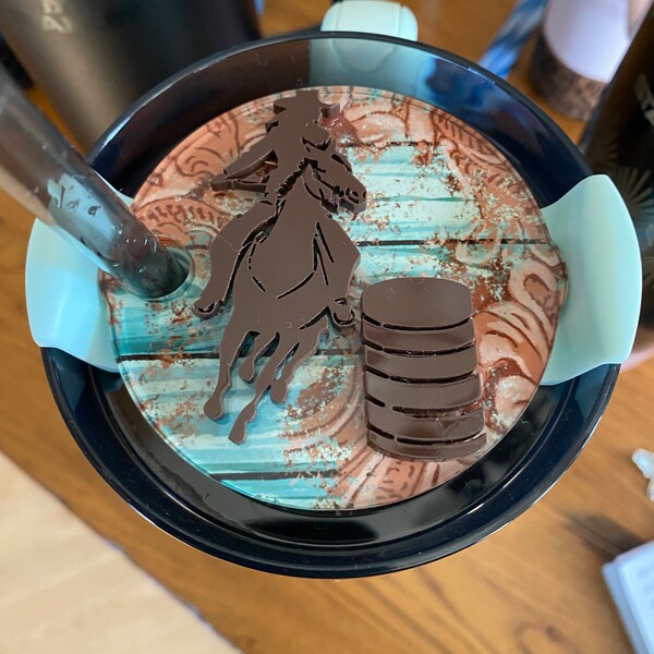 Western Barrel Racing Stanley Cup Topper, Name Lid Tumbler Topper, 40oz ...