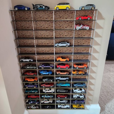1/64 Scale Display Case for 28 Diecast Cars Storage Wall Stand Rack ...