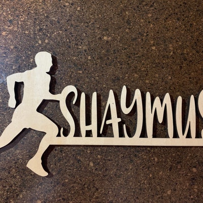 Name Sign, Running Kids Room Sign, Runner Decor, Personalized Wood Sign ...