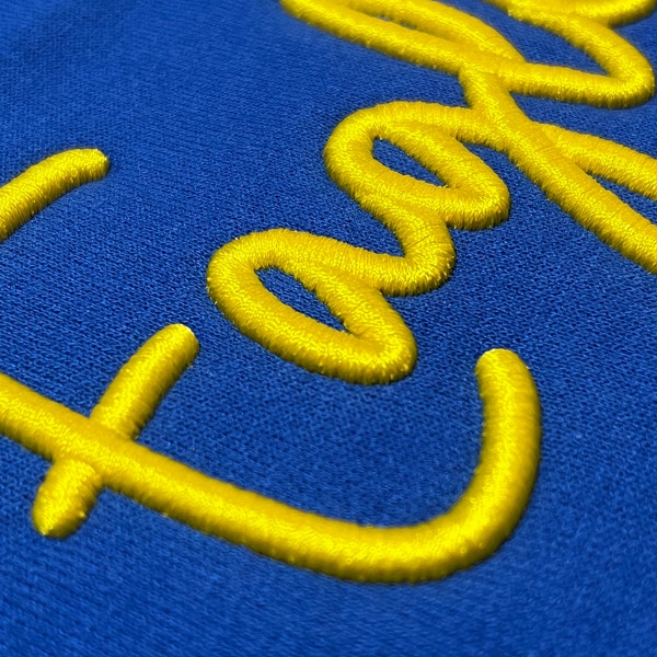 Rustic Charm 3D Puff Cursive Script Embroidery Font 6 Sizes, Instant ...