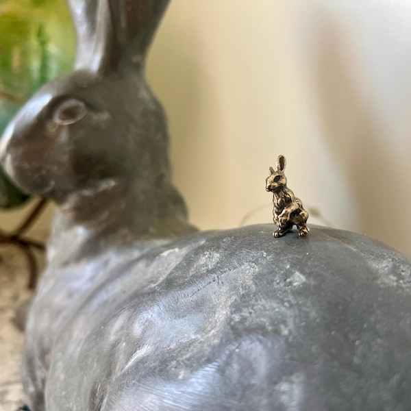 Jackrabbit Brass Small Animal Sculpture Handmade Collectible Figurine ...