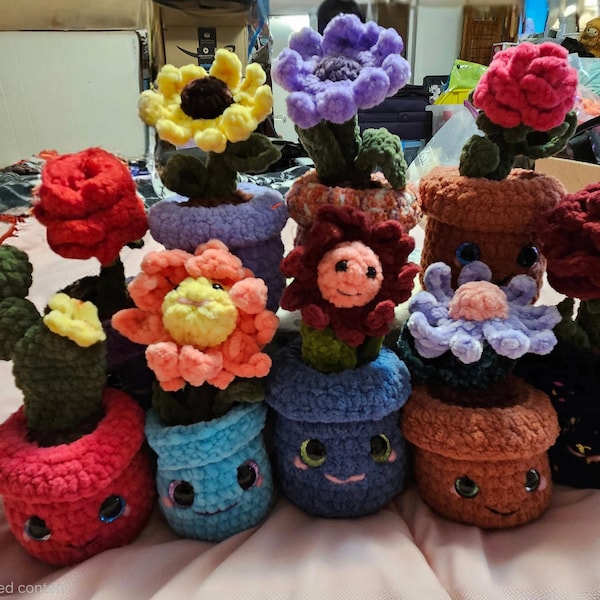 Mini Potted Flower Friends PDF Crochet Pattern (crochet Flowers ...