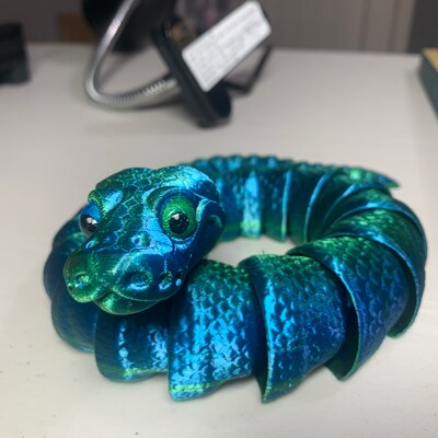 Ball Python Snake Digital .STL File for 3dprinting, Articulated Fidget ...