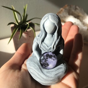 Moon Goddess Statue Lunar Goddess Tea Light Holder Goddess | Etsy