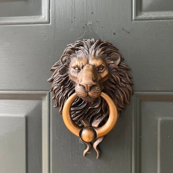 Lion Door Knocker With Ball Ring. Cast Bronze With a Classical Bronze ...