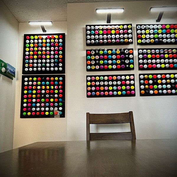 Golf Ball Display - Wall Mounted - Signed - Hole in 1 - Black Acrylic ...