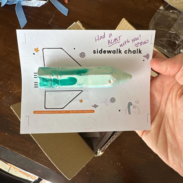 Space Chalk Rocket Printable | Kids Party Favor | Sidewalk Chalk ...