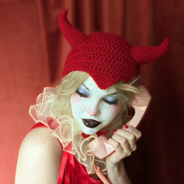Crochet Red Devil Bonnet - Etsy