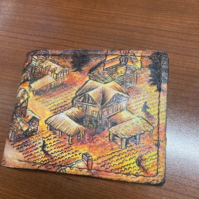 Outer Space Earth Sun Moon leather Bifold Wallet - Etsy