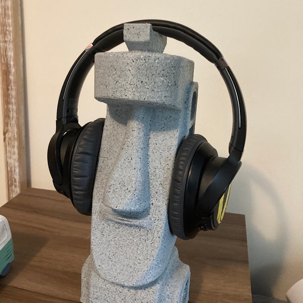 Moai Statue Headphone Rack! Easter Island Statue Headset Hanger. Heads ...