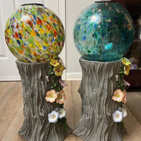 10" Solar LED Light Art Glass Gaze Ball Muti/garden/pathway Light/patio ...