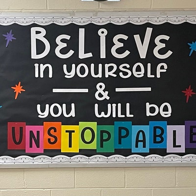 BELIEVE IN YOURSELF Bulletin Board Kit Letters Classroom Decoration ...