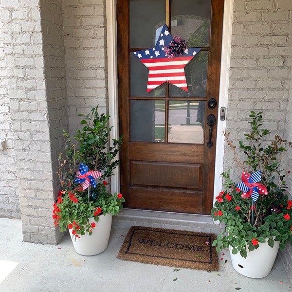Patriotic Door Sign, Patriotic Door Hanger, Star Door Hanger, Star Door ...
