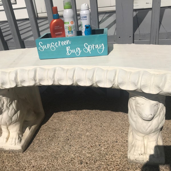 Customizable Patio Storage Box, Outdoor Sunscreen or Bug Spray Storage ...