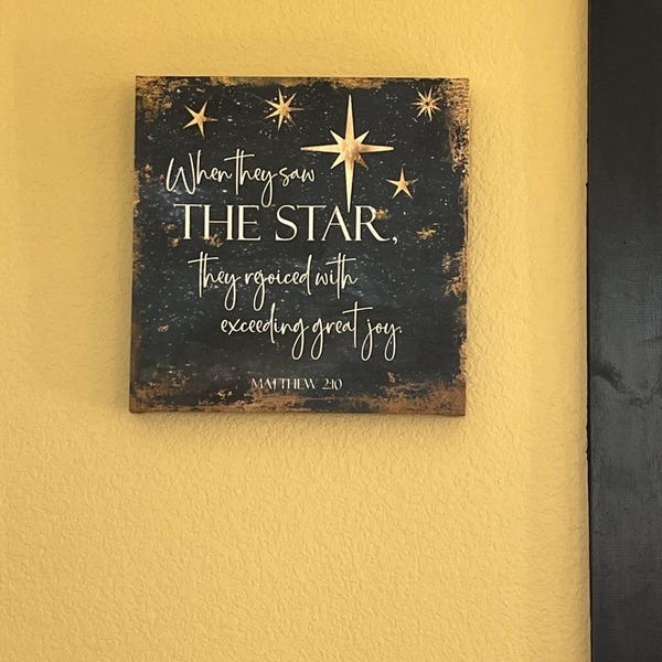 Star of Bethlehem Christmas Scripture Sign, Matthew 2 Entryway Living ...