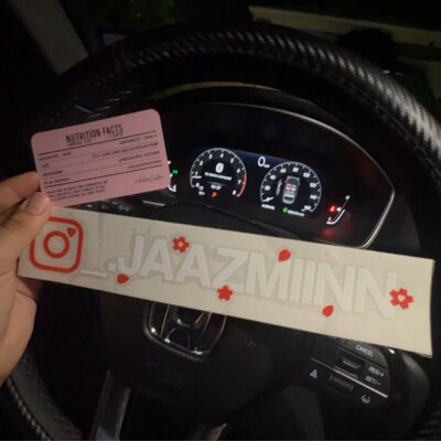 Custom Cherry Blossom Instagram Handle / Custom Instagram Name Vinyl ...