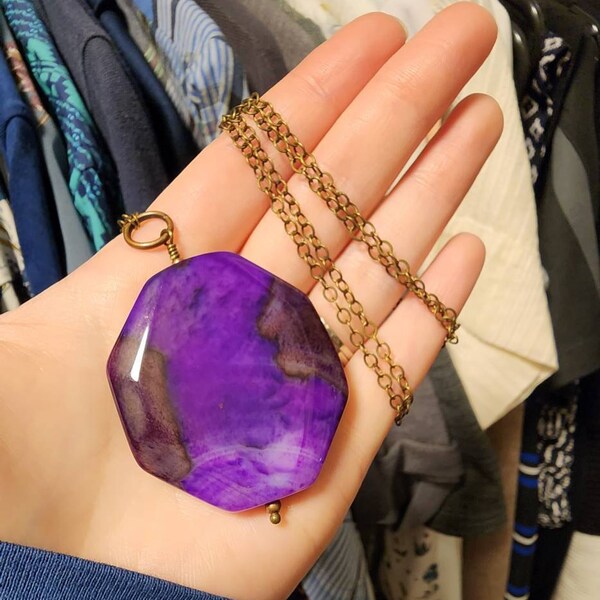 Long Maroon Chunky Beaded Necklace, Dark Red Long Acrylic Necklace With ...