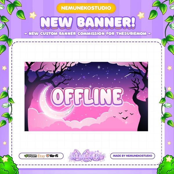 Custom Cute Stream Overlay Package / Twitch Overlay Commissions ...