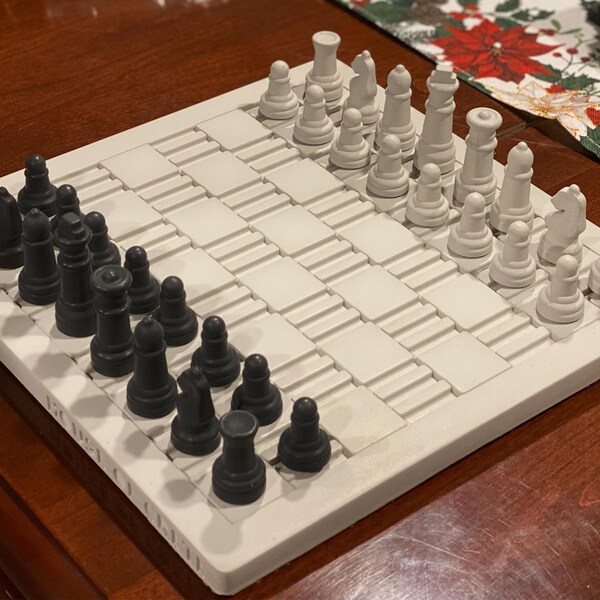 Concrete Chess Set - Handmade Chess Board With Pieces - Unique Gift for ...