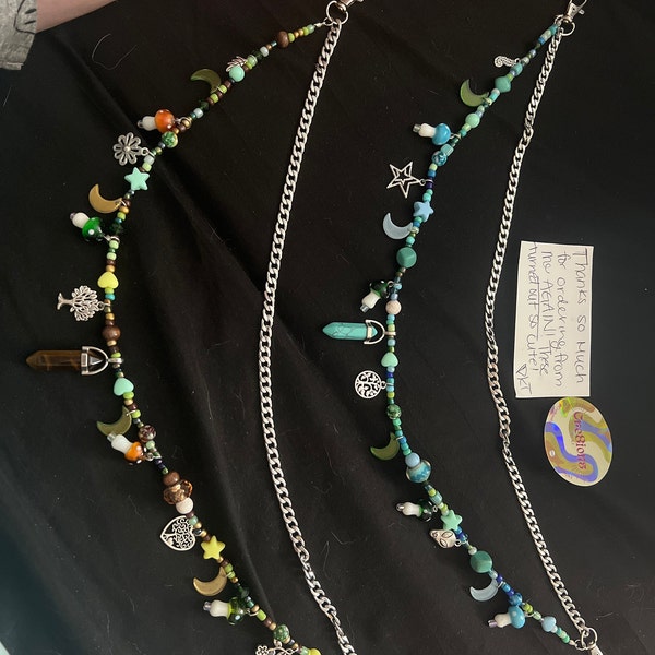 Trippy Dreams Drop Chain, Chain and Bead Belt, Festival Fashion - Etsy