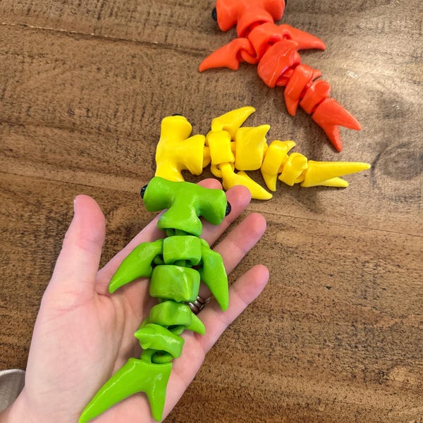 Articulated Fidget Toy Tiny Heart Dragon 3D Printed Magical Pet ...