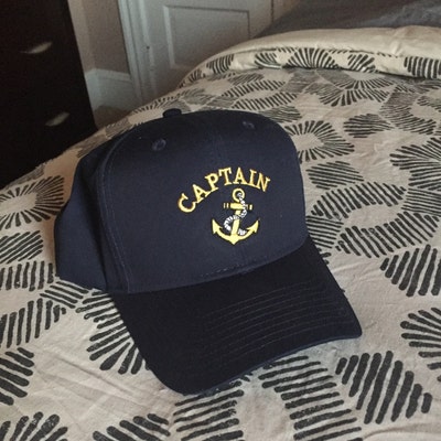Captain Anchor Logo Embroidered Plain Baseball Cap 3 Colors - Etsy