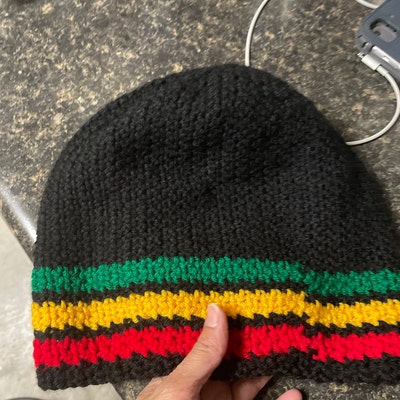 Rasta Hat Stocking Cap Slouchy Crocheted Men Women Handmade Locs ...