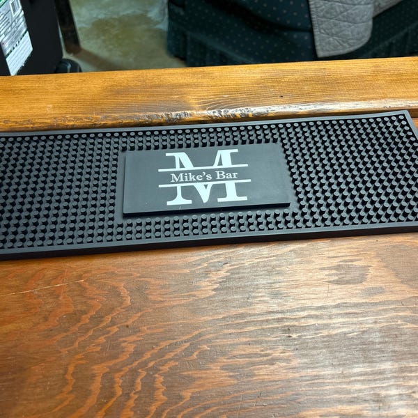 Bar Mat, Personalized Bar Mat for Home Bar Coffee Bartender Mat, Custom ...