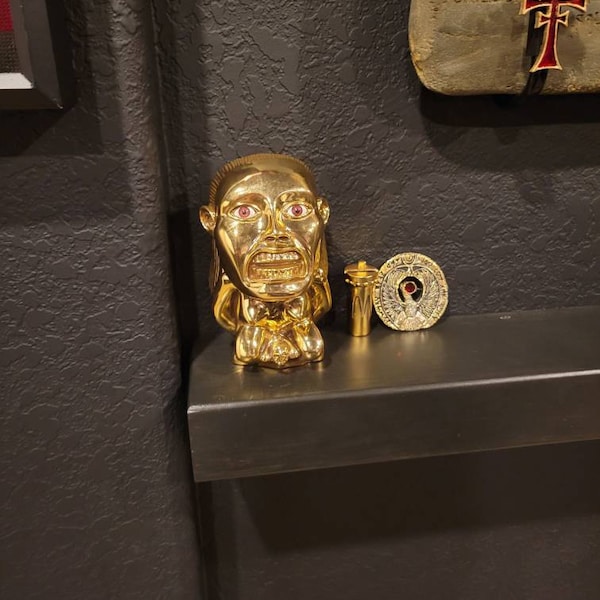 Indiana Jones Golden Fertility Idol Gold-plated WITH EYES Stand ...