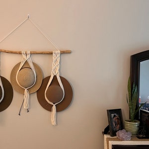 Macrame Hat Hanger, Double Macrame Hat Holder, Boho Hat Organizer ...