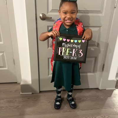 First Day of Pre-k 3, Printable First Day, Pre-k 3 Sign, 3 Year Old Pre ...