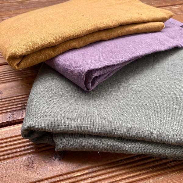 Pure Linen Fabric. Mustard Color Linen. Medium Weight Baltic Linen ...