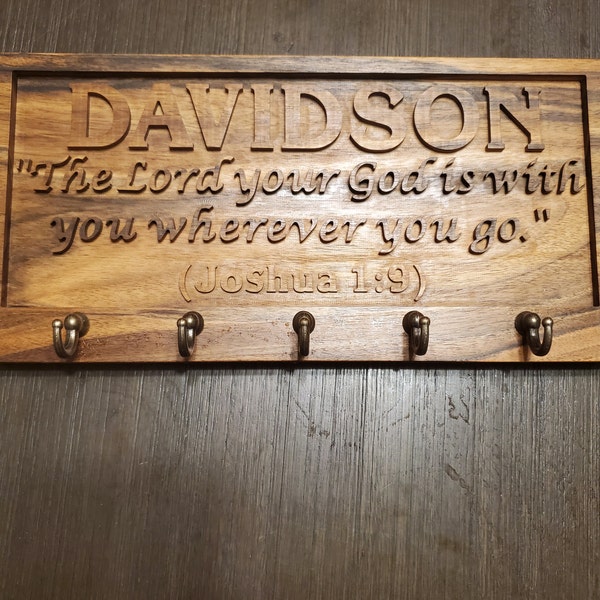 Bible Verse Key Holder, Key Holder Scripture, Scripture Wall Art Wood ...