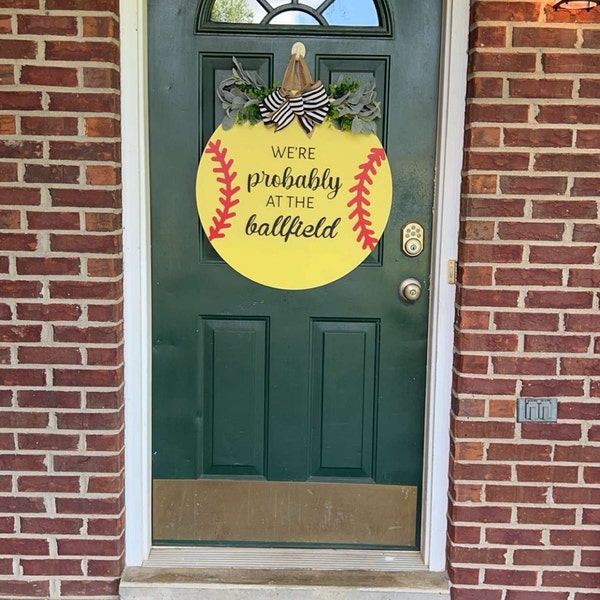 Baseball Door Hanger | Front Door Decor for Baseball Family | We're ...