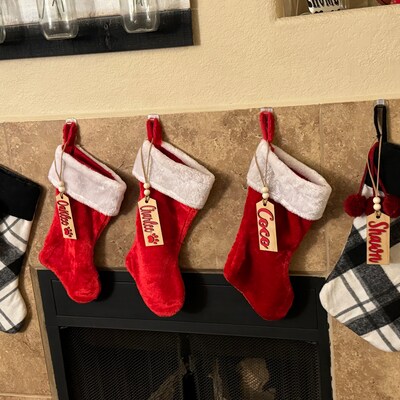 Personalized Christmas Stocking Tag, Stocking Tag With Beads, Country ...